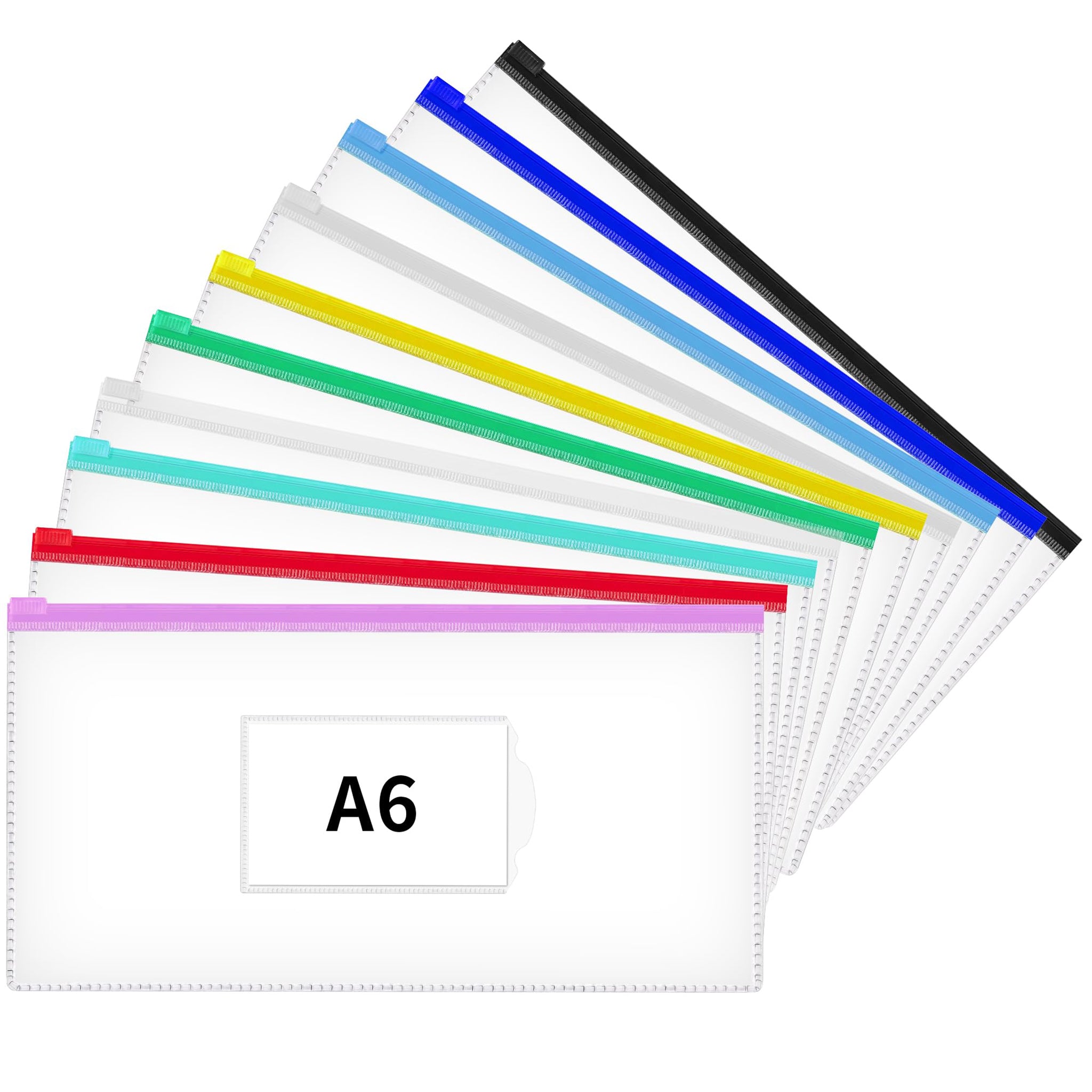 JARLINK 10 Pcs Poly Zip Envelope, A6 Size (9 x 4.7in) Plastic Zipper P